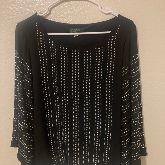 Alfani | Tops | Alfani Black Blouse With Studded Design | Poshmark